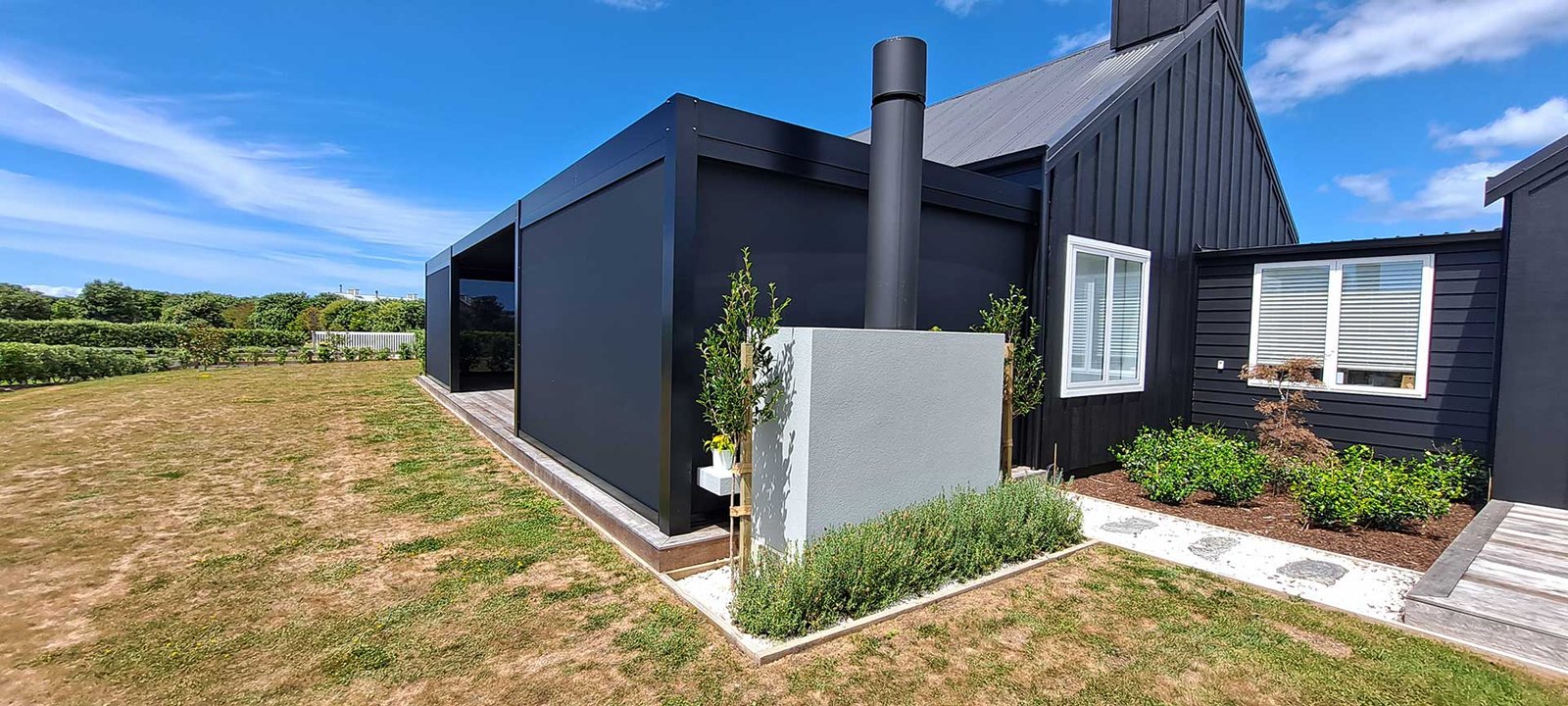 Channel Track System with Pelmets - Outdoor Blinds & Shades